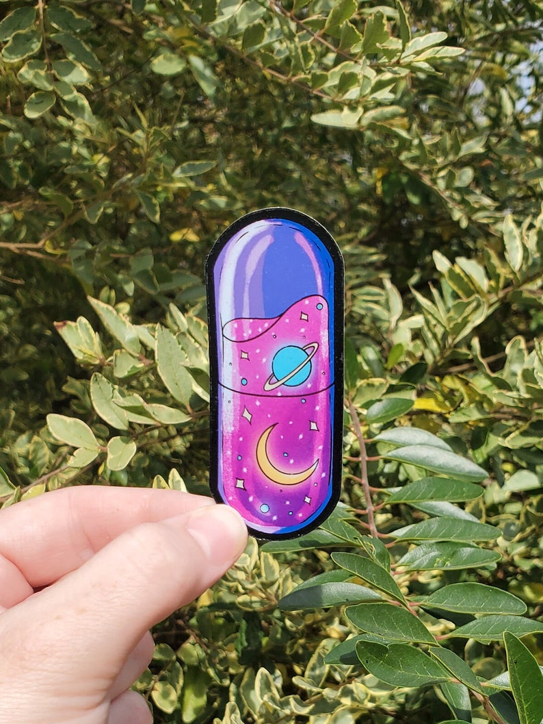 Holographic Space Pill Sticker Space Sticker Cosmic Sticker - Etsy