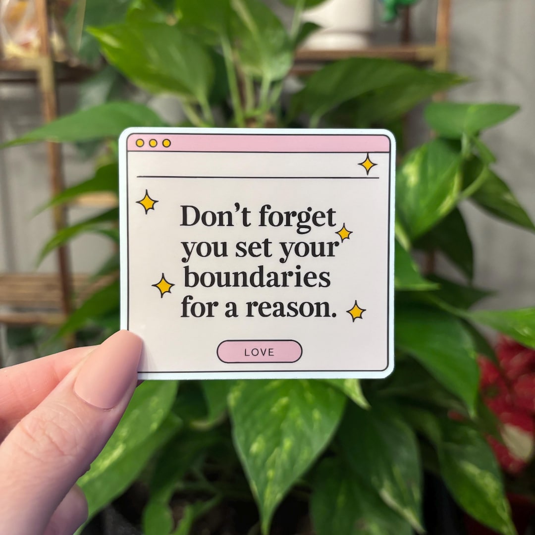 Set Your Boundaries Stickers, Mental Health Sticker, Reminder Sticker ...