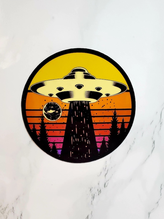UFO Sticker Alien Sticker Retro Sticker Space Sticker UFO | Etsy
