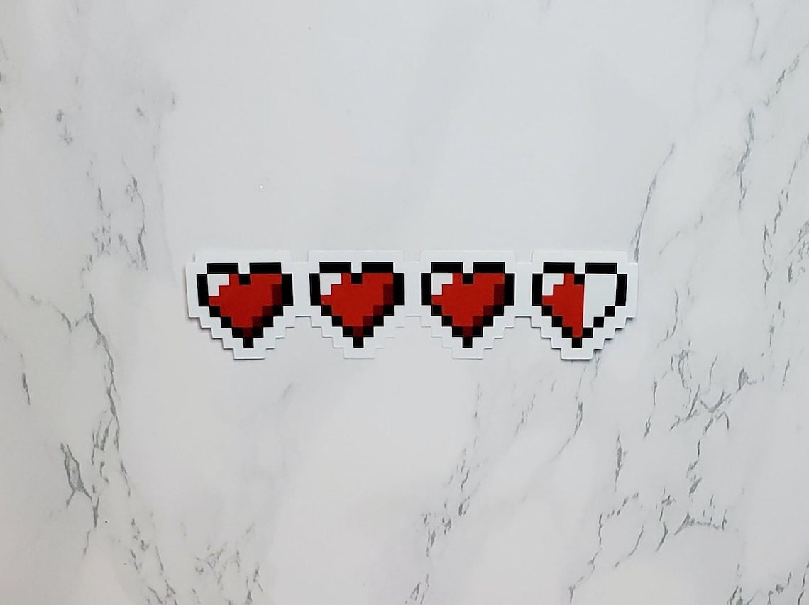 Heart Health Sticker, Video Game Sticker, Health Sticker, Heart Sticker ...