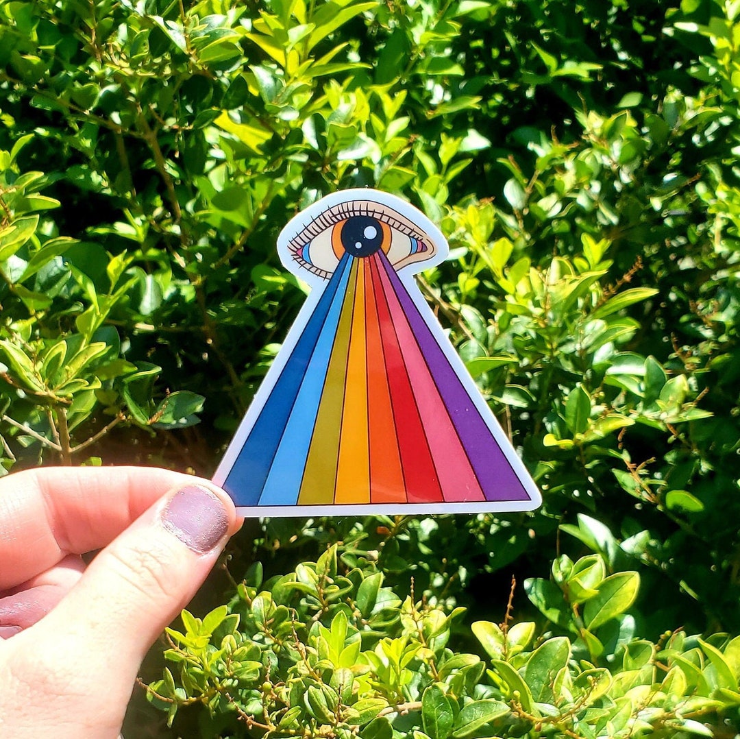 Retro Eye Sticker, Rainbow Sticker, Retro Rainbow Sticker, Hippie ...
