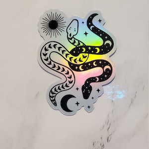 Holographic Snake Sticker, Magic Sticker, Snake Sticker, Witch Sticker ...
