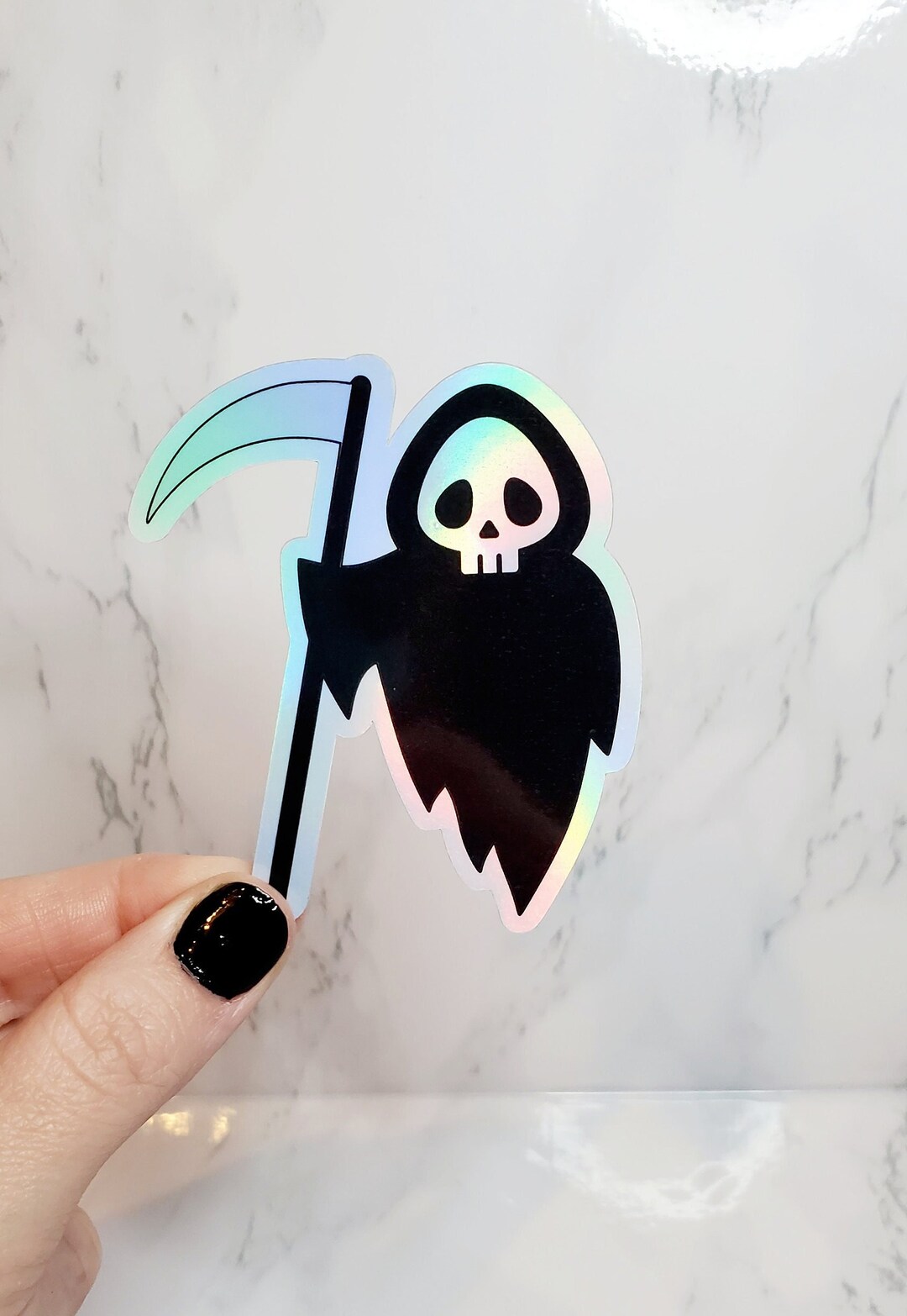 Holographic Grim Reaper Sticker, Grim Reaper Sticker, Goth Sticker ...