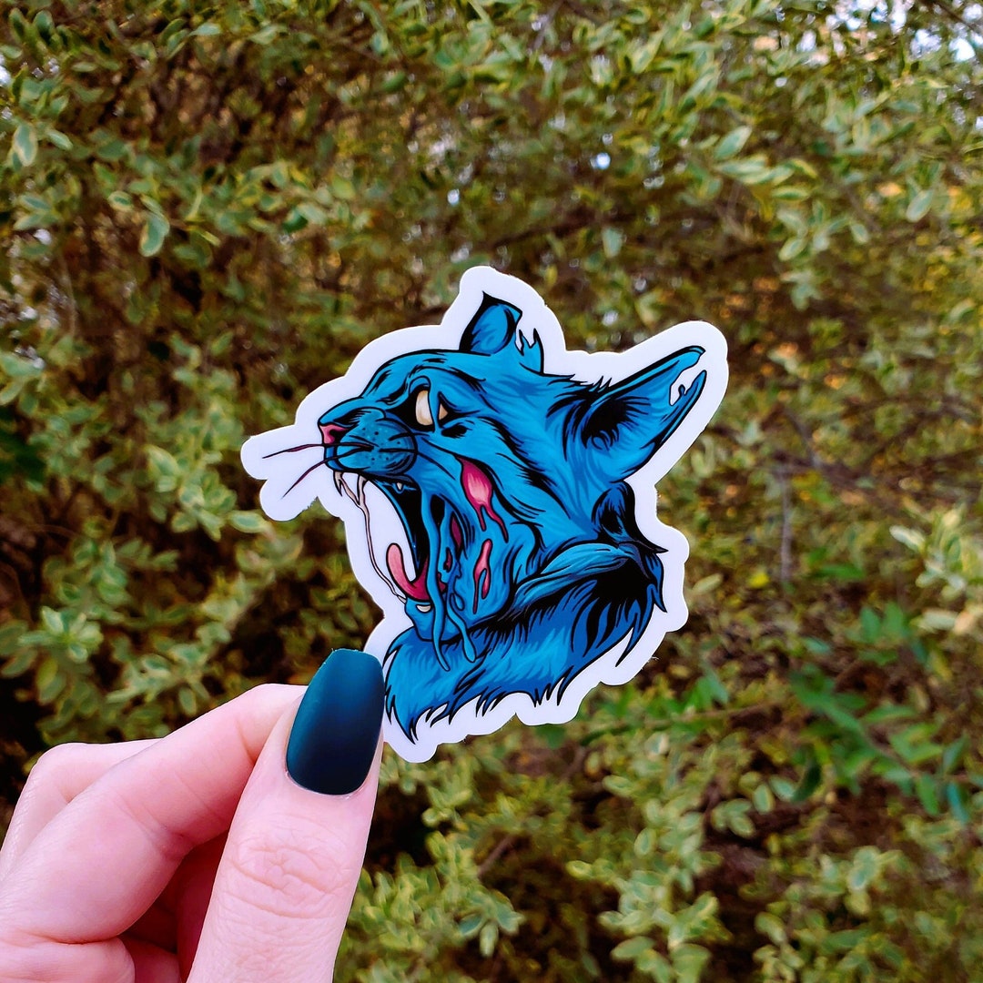Zombie Cat Sticker, Cat Sticker, Zombie Sticker, Creepy Sticker, Goth ...