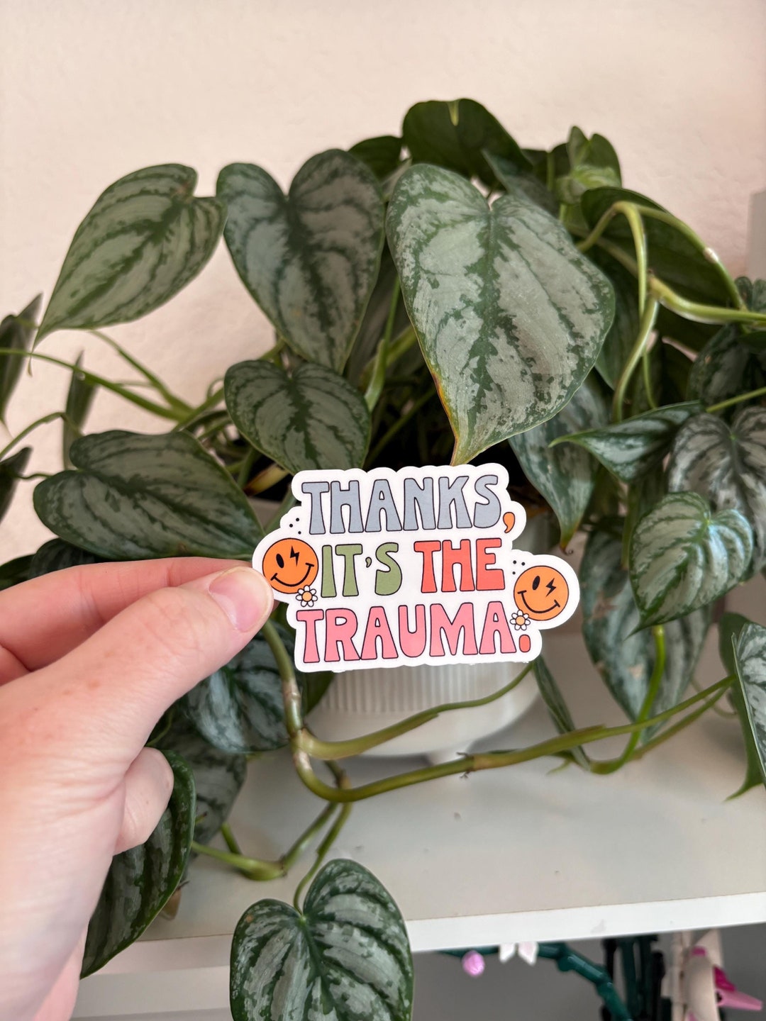 Thanks It's the Trauma Sticker, Mental Health Sticker, Funny Sticker ...