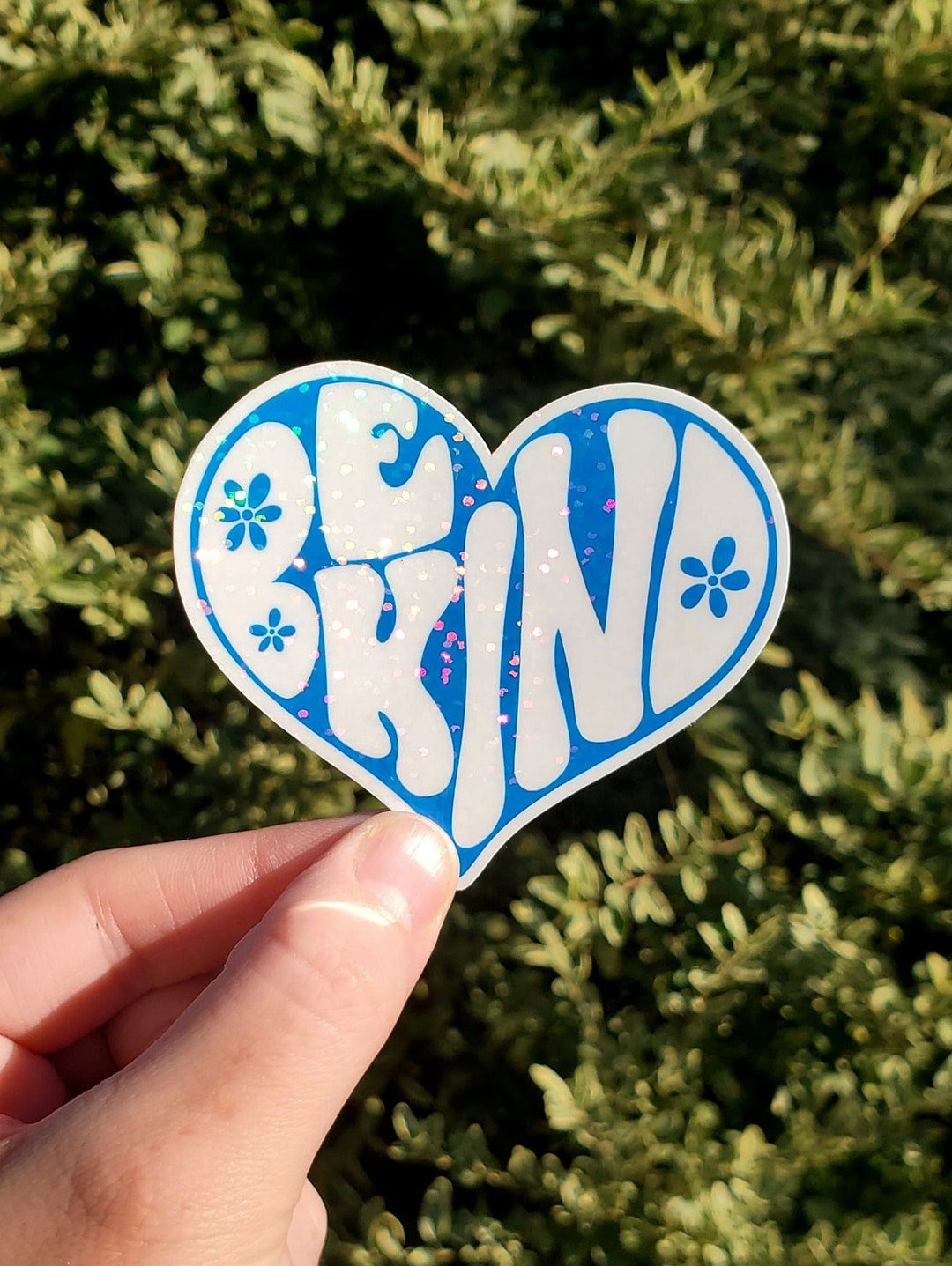 Glitter Be Kind Heart Sticker, Be Kind Sticker, Heart Sticker ...