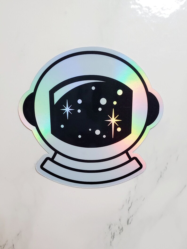 Holographic Astronaut Sticker Space Sticker Space Man - Etsy