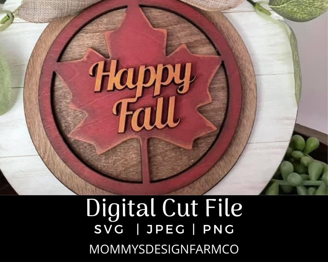 Happy Fall Insert SVG | Happy Fall SVG File | Happy Fall Cut File - Etsy
