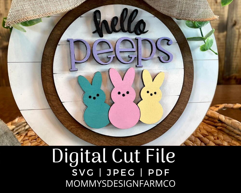 Hello Peeps SVG Hello Peeps SVG File Hello Peeps Cut File | Etsy