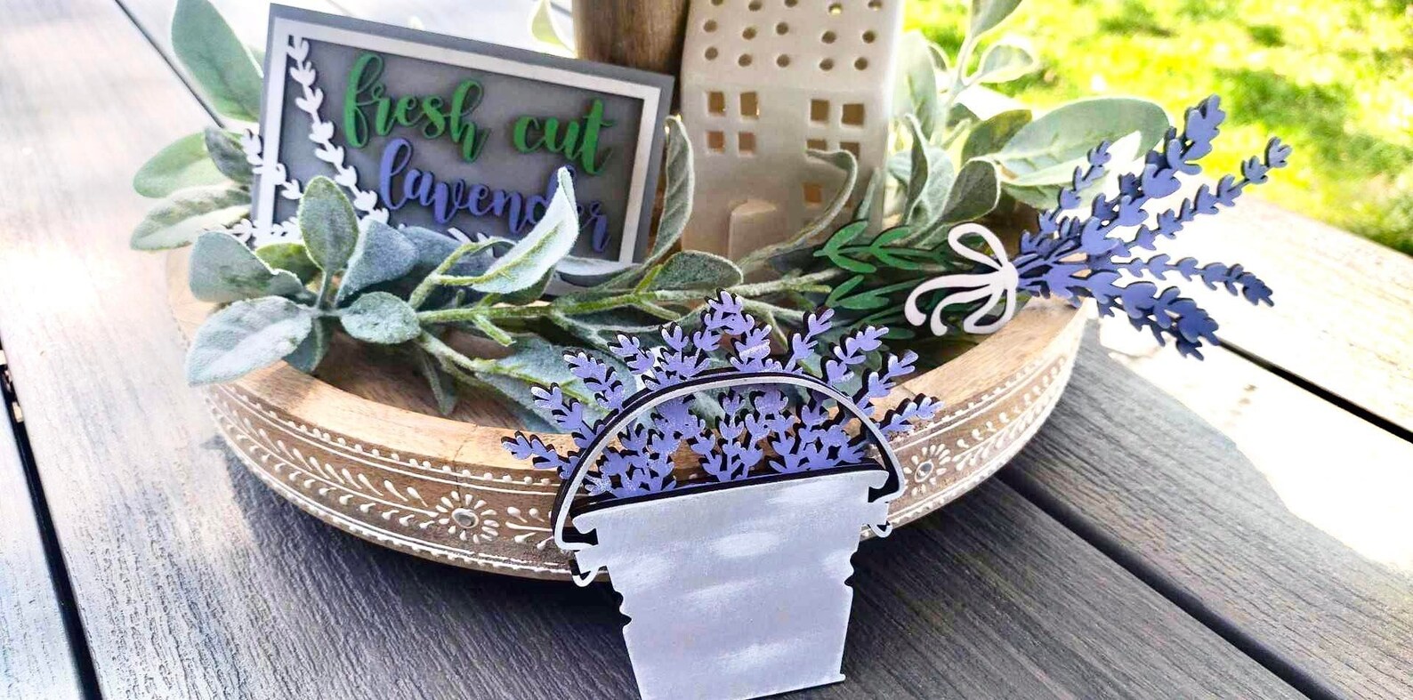 Lavender Tiered Tray / Spring Decor / Tiered Tray Decor / Lavender ...
