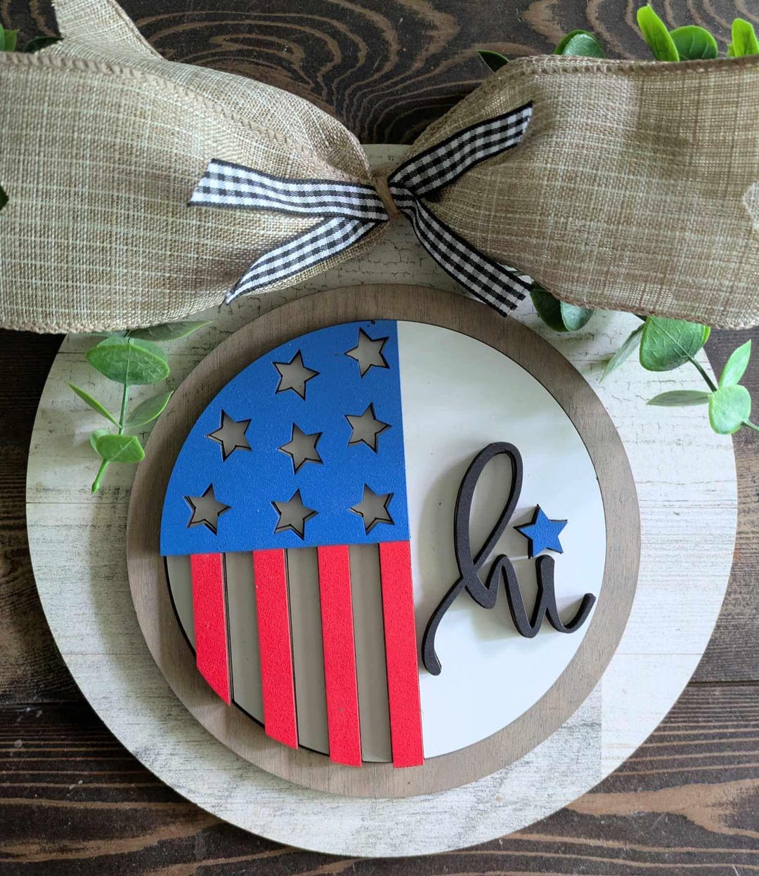 4th of July/independence Day Interchangeable Shiplap Round INSERTS ONLY ...