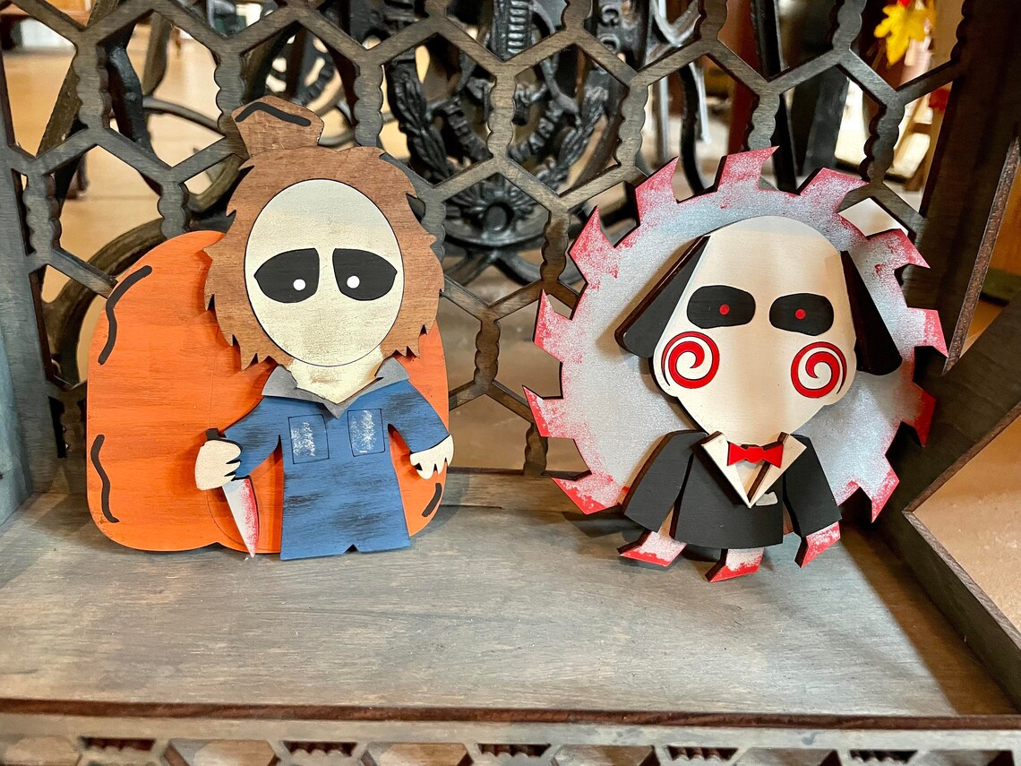 Horror Characters Tiered Tray/ Halloween Decor / Tiered Tray - Etsy