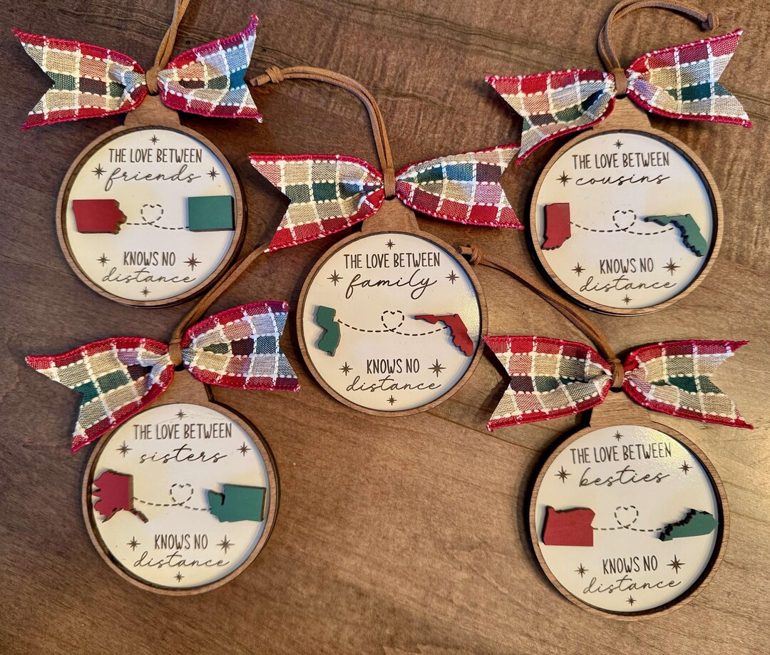 The Love Between Knows No Distance Ornaments | Ornament | Christmas ...