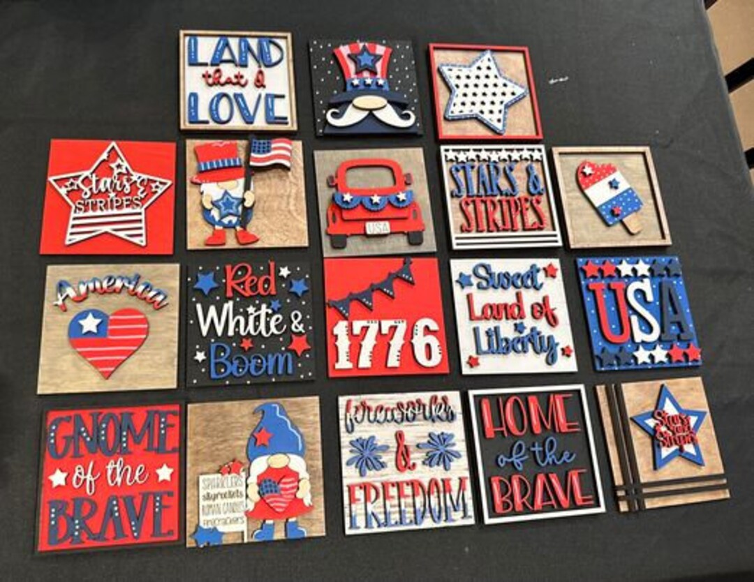 Patriotic Interchangeable Square INSERT Piece ONLY Interchangeable ...