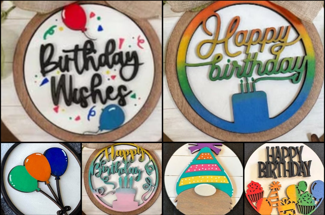 Birthday Interchangeable Shiplap Round INSERTS ONLY - Etsy
