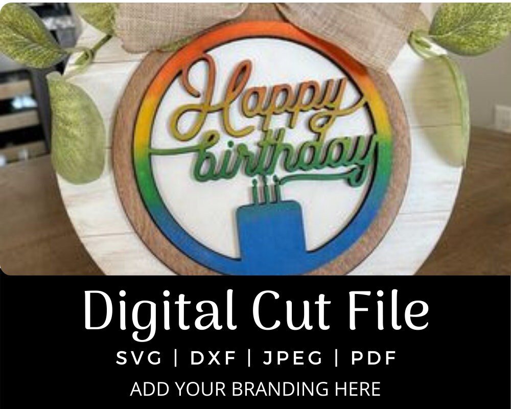 Shiplap Happy Birthday Insert SVG Happy Birthday SVG File | Etsy