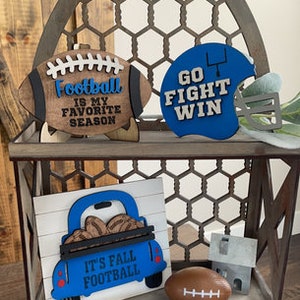 Fall Football Tiered Tray / Fall Football Decor / Fall Football Tiered ...
