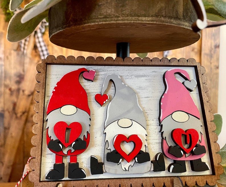 Valentines Day Gnome Tray / Valentines Day Decor / Tiered Tray Decor - Etsy