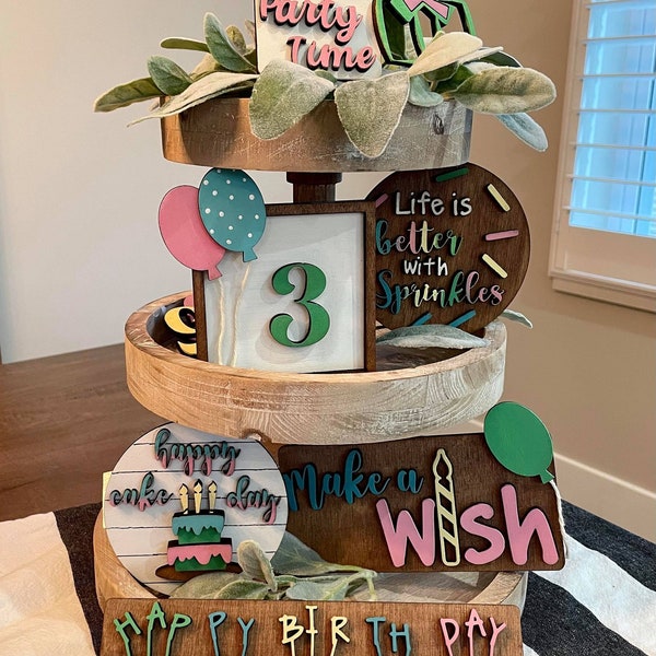 Birthday Tier Tray - Etsy