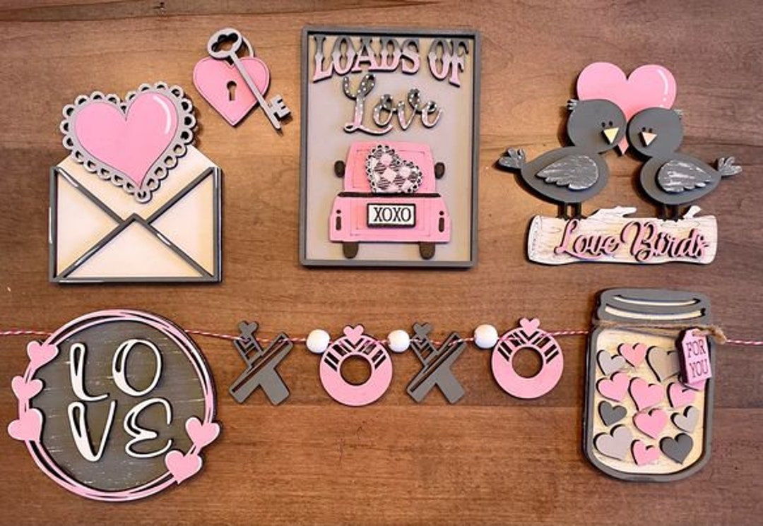 Love Birds Tray / Valentines Day Decor / Tiered Tray Decor - Etsy