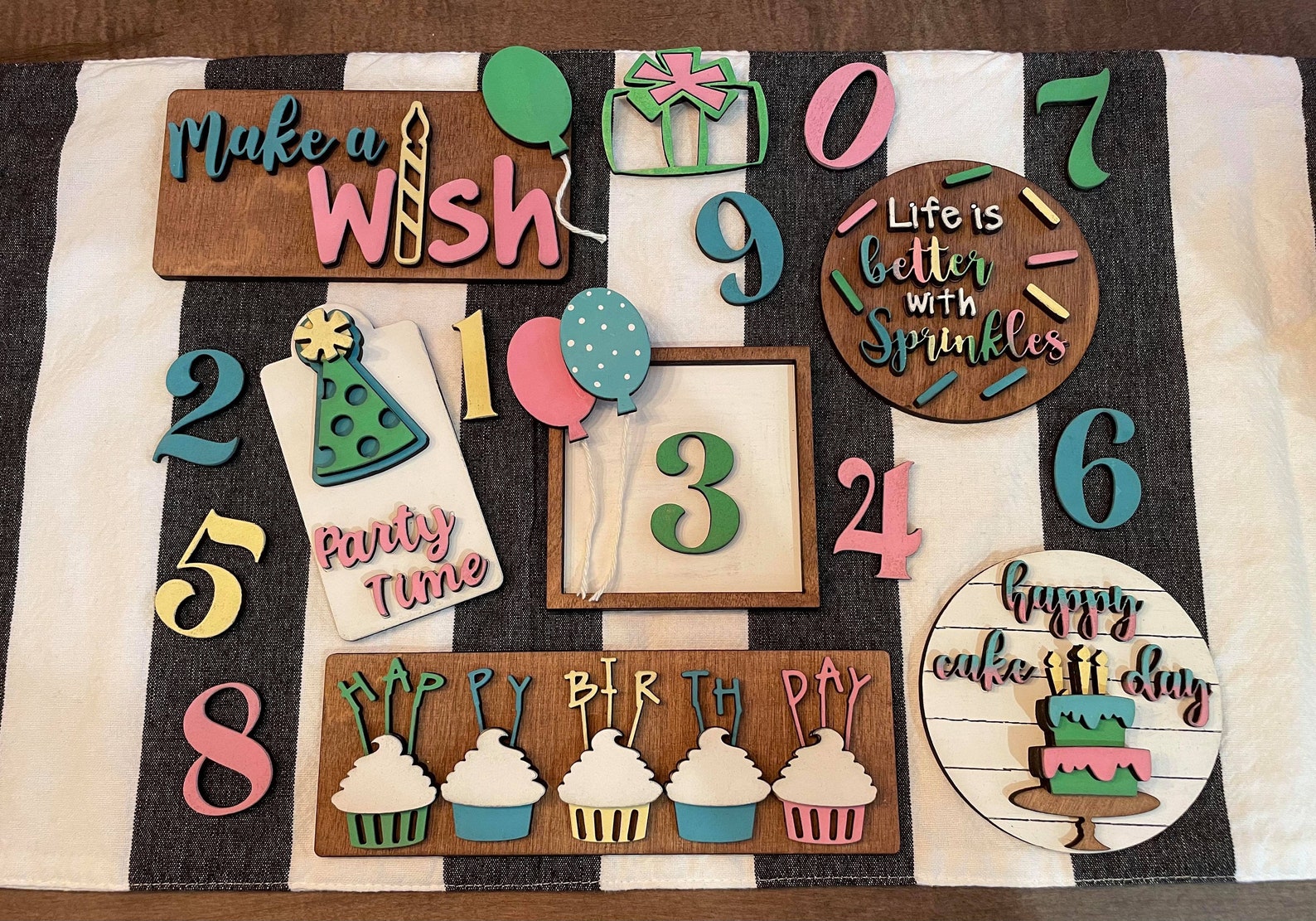 Birthday Tiered Tray Decor: 3D Party Theme Set - Etsy