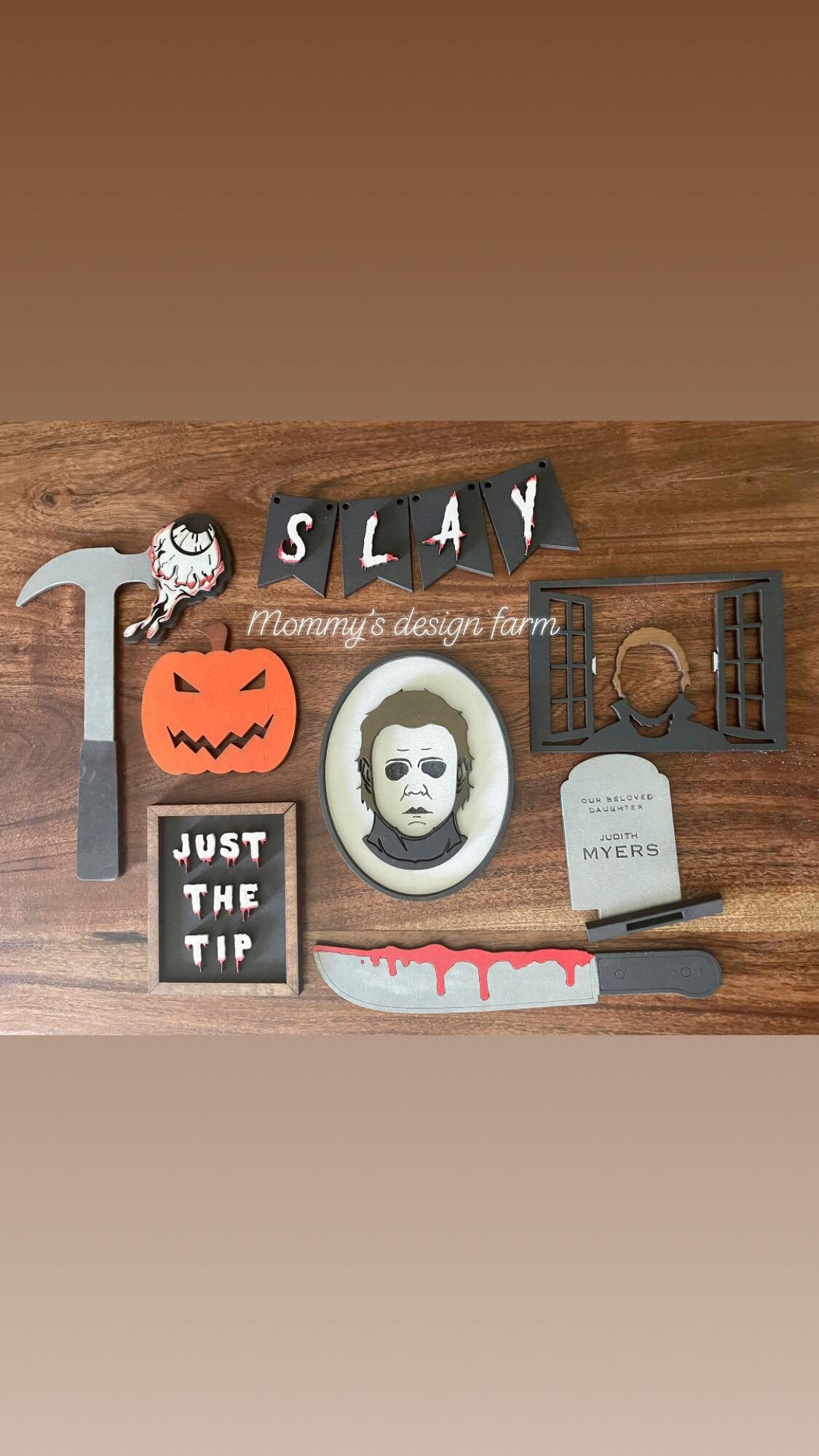 Michael Signs horror Tier Tray/ Halloween Decor / Tiered Tray - Etsy