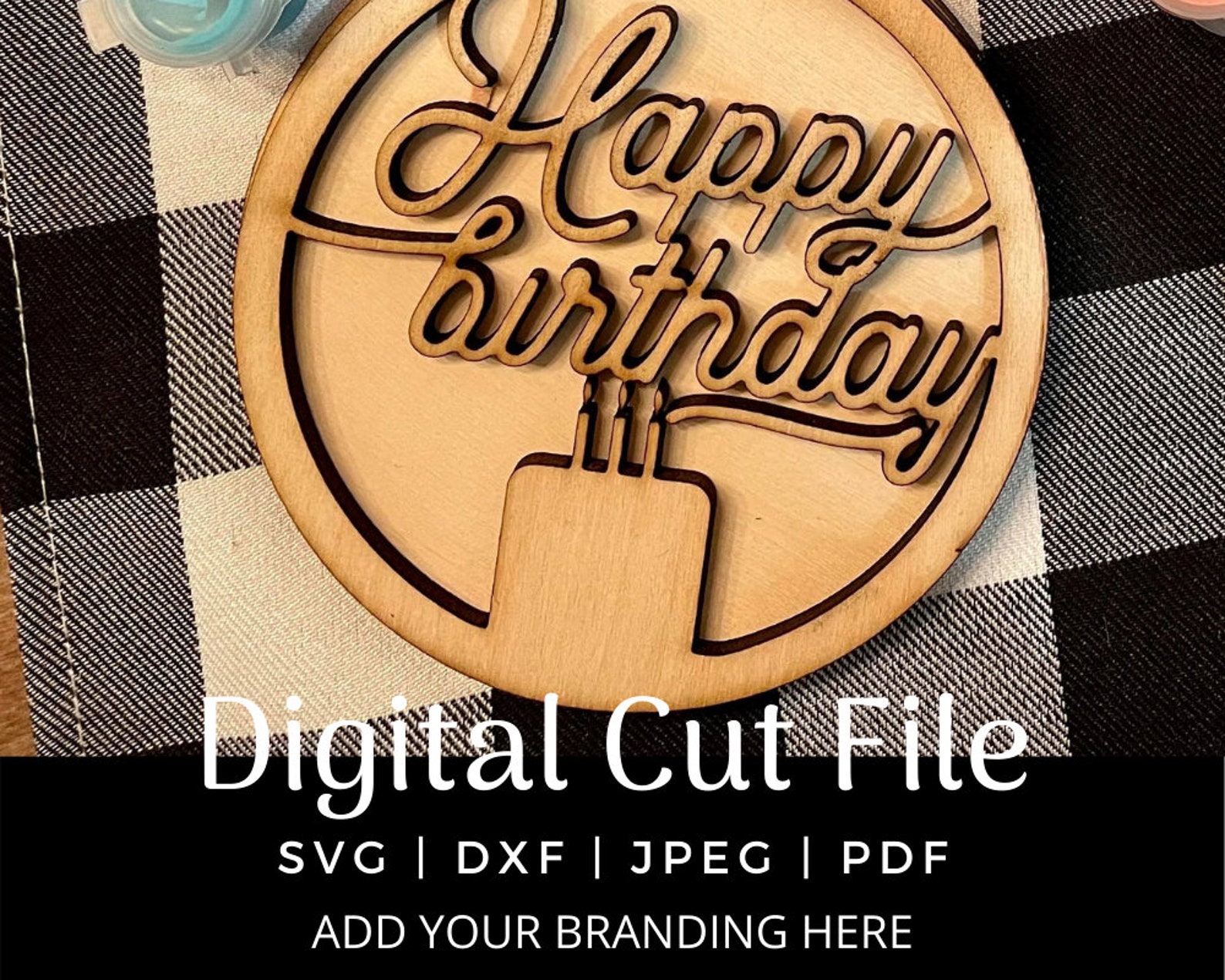 Shiplap Happy Birthday Insert SVG Happy Birthday SVG File - Etsy