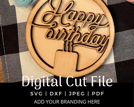 Shiplap Happy Birthday Insert SVG Happy Birthday SVG File | Etsy