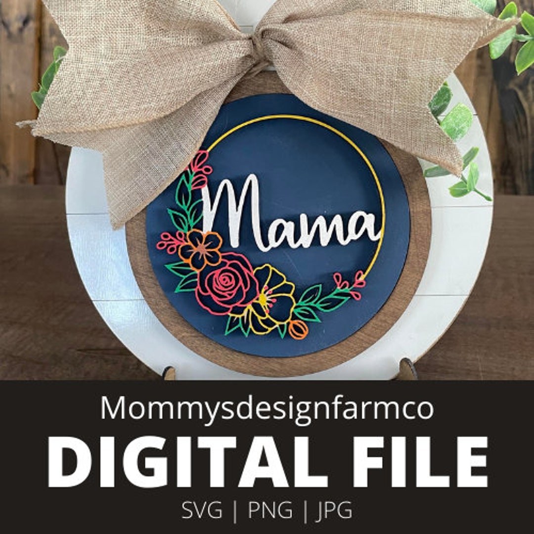 Mama With Flowers SVG | Mama With Flowers SVG File | Mama With Flowers ...