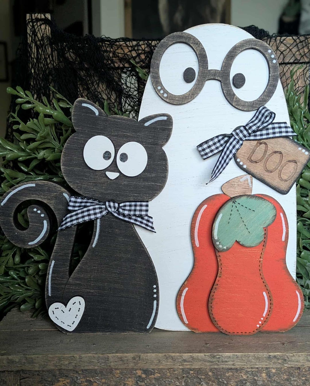 3D Standing Ghost With Cat | 3D Decor | Seasonal Decor | Decor | Wood ...