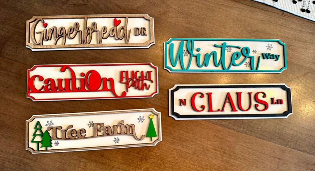 Christmas and Winter Street Signs | Decor | Christmas | Winter | Tiered ...