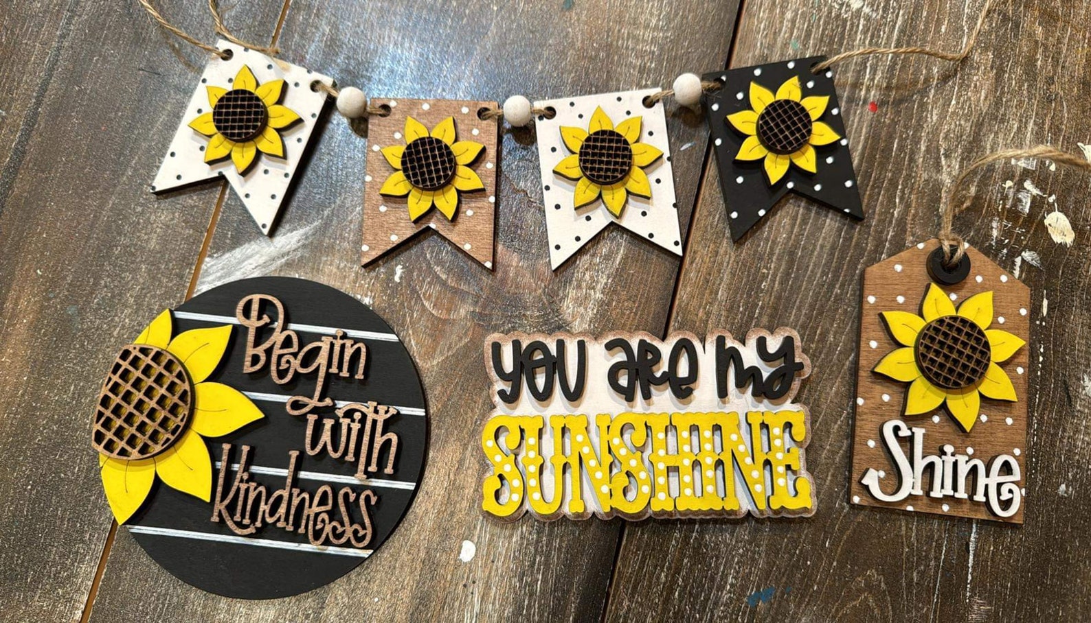 Sunflower You Are My Sunshine Tiered Tray / Everyday Decor / Tiered ...