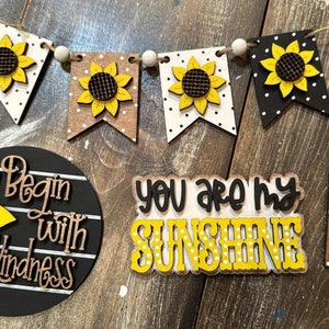 Sunflower You Are My Sunshine Tiered Tray / Everyday Decor / Tiered ...
