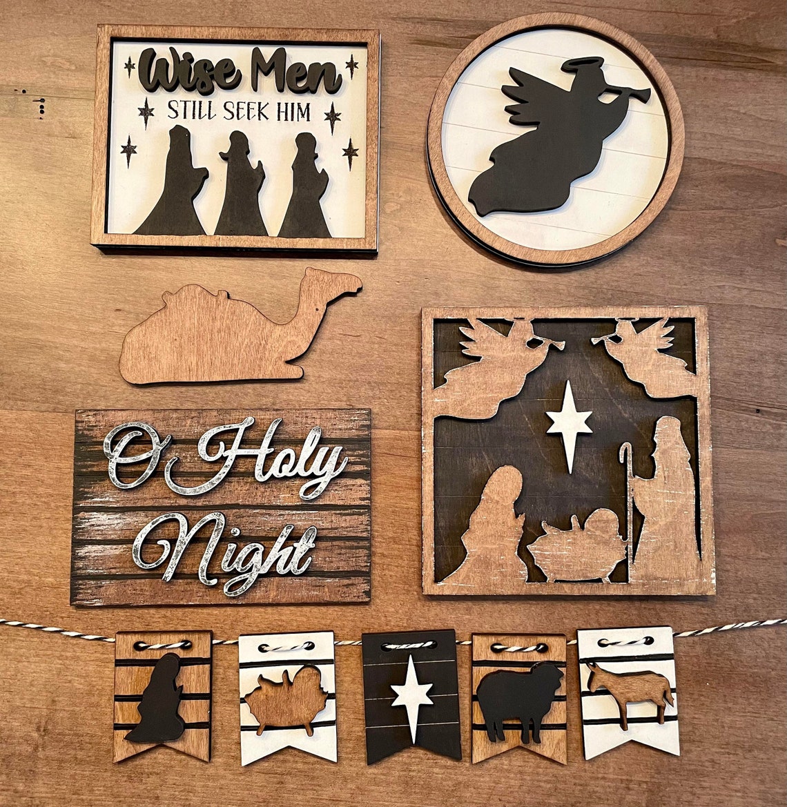 Nativity Scene Tiered Tray / Christmas Decor / Tiered Tray Decor - Etsy