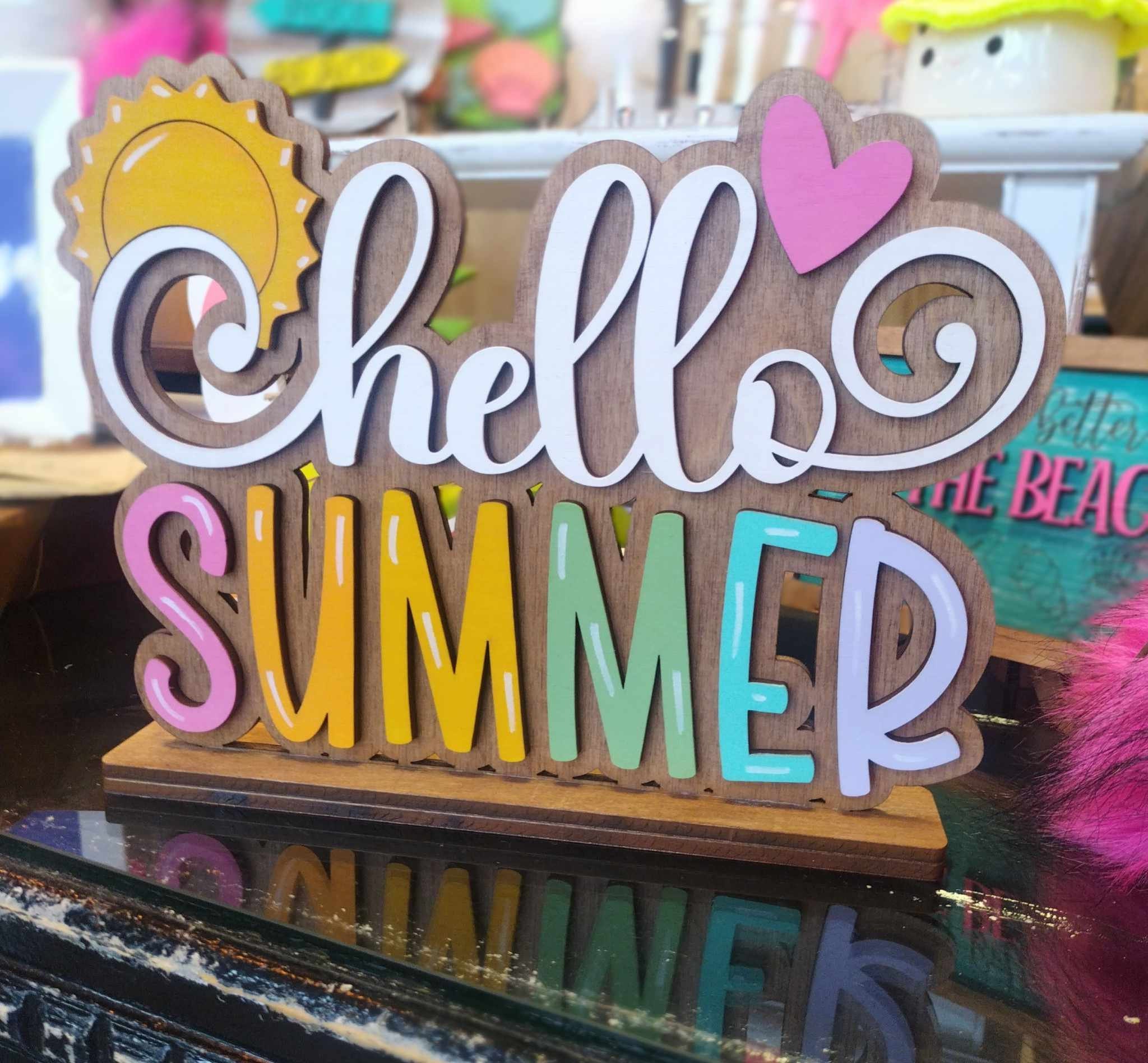 3D Hello Summer | Summer Decor | Summer | 3D Decor - Etsy
