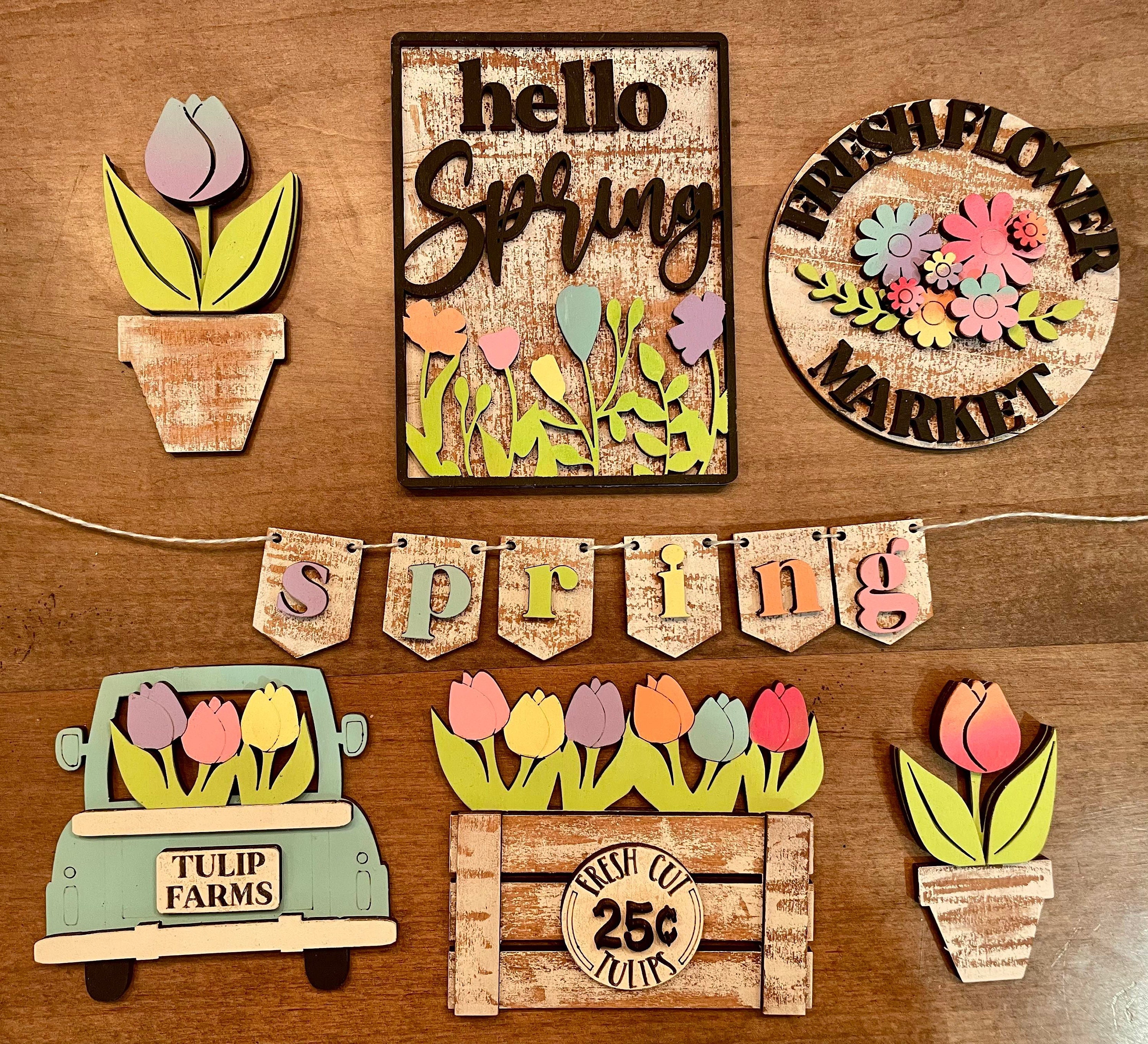 Spring Tiered Tray / Spring Decor / Tiered Tray Decor - Etsy