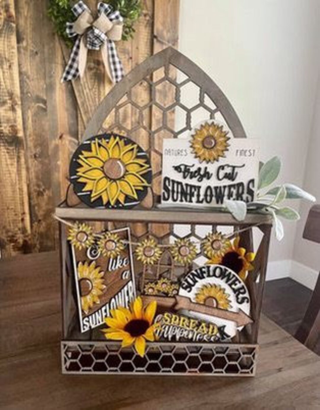 Sunflower Tiered Tray / Everyday Decor / Tiered Tray Decor / Sunflower ...