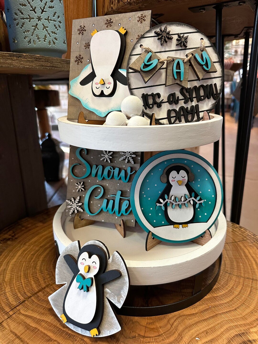 Penguin It's a Snow Day Tiered Tray Decor / Winter Tier Tray/ Winter ...