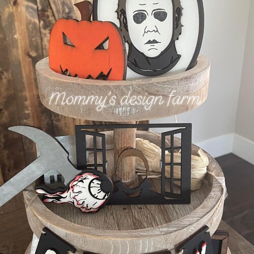 Michael Signs horror Tier Tray/ Halloween Decor / Tiered Tray - Etsy