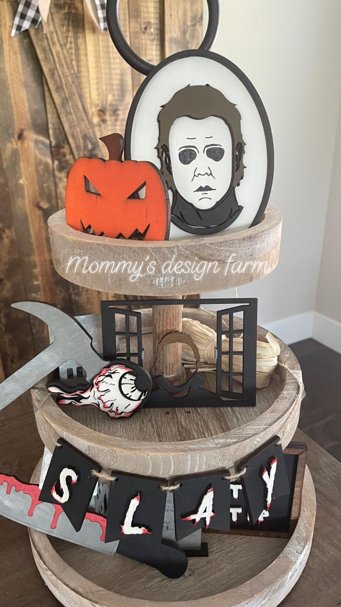 Michael Signs horror Tier Tray/ Halloween Decor / Tiered Tray - Etsy