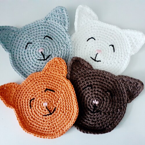 PDF Crochet Cat Coaster Pattern Kitten Pattern Pattern - Etsy