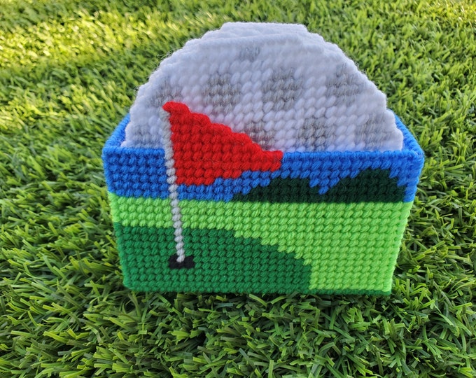 Plastic Canvas Golf Coasters, Set of 6, Golf Ball, Gift Idea, Drink ...