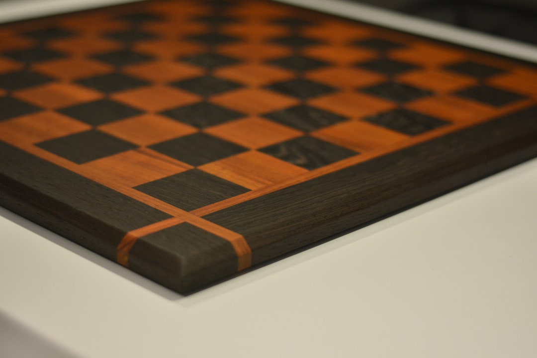 Premium Chess Board With Wenge and Padauk Solid Wood , Handmade Red and ...