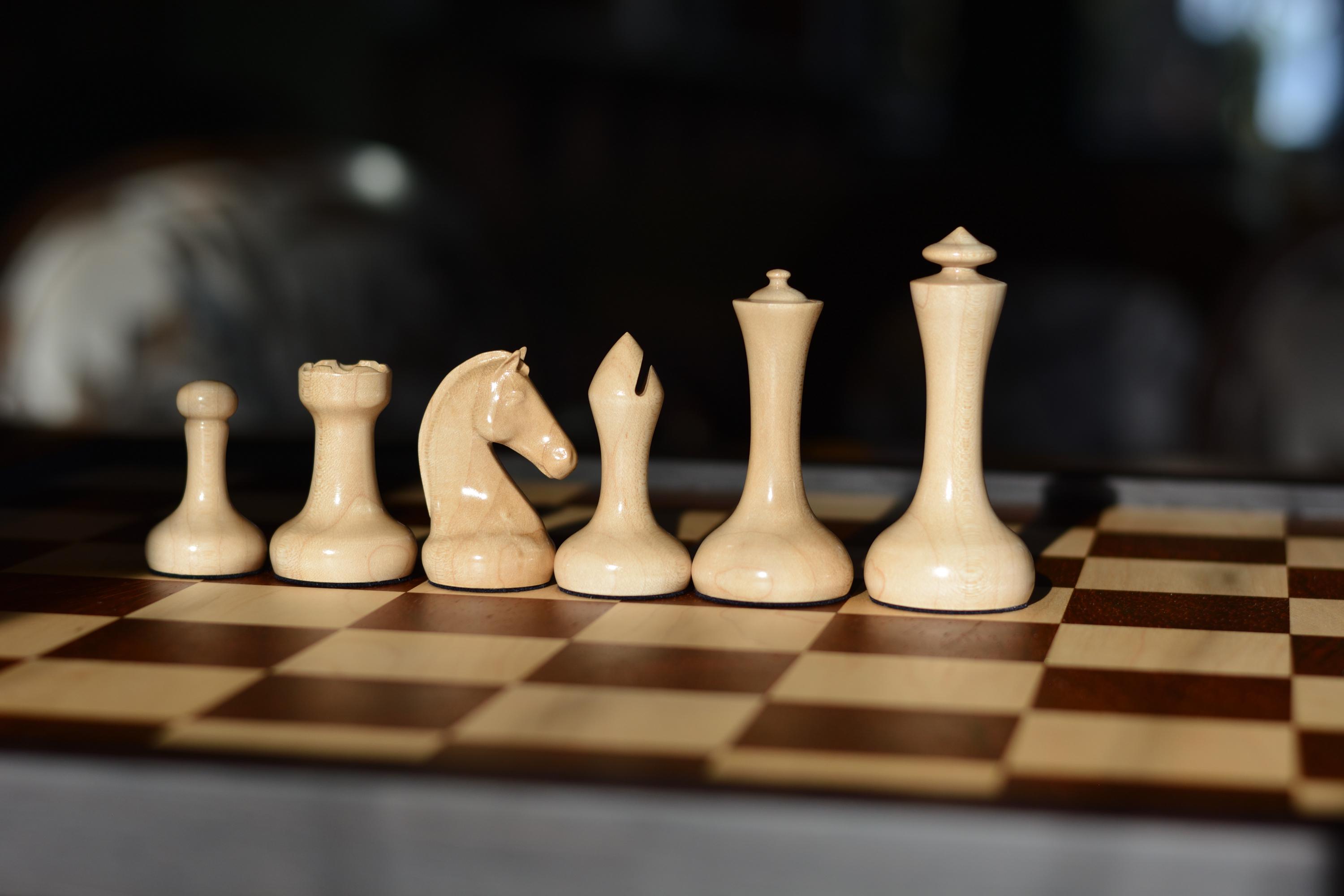 Handmade Padauk & Maple Chess Pieces - Heavily Weighted- the Pindus Set ...