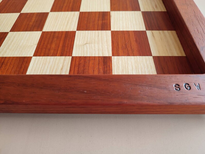 Red Chess Board With Padauk and Chestnut Hardwoods Handmade - Etsy