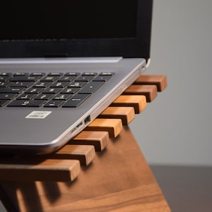 Laptop Stand Wood Made of Solid Walnut, Wood Handcrafted Laptop Holder ...