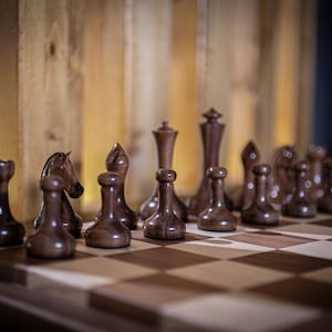 Walnut Chess Set, Handmade Chess Pieces, SGW Chess Board and Pieces ...