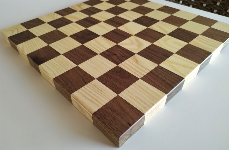 Handmade Wooden Chess Board, Walnut & Chestnut Checkers Board, Custom ...