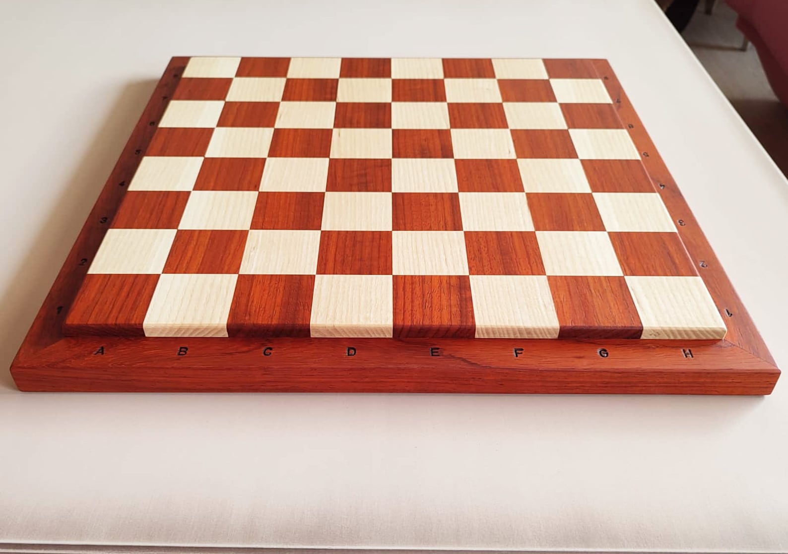 Red Chess Board With Padauk and Chestnut Hardwoods Handmade - Etsy
