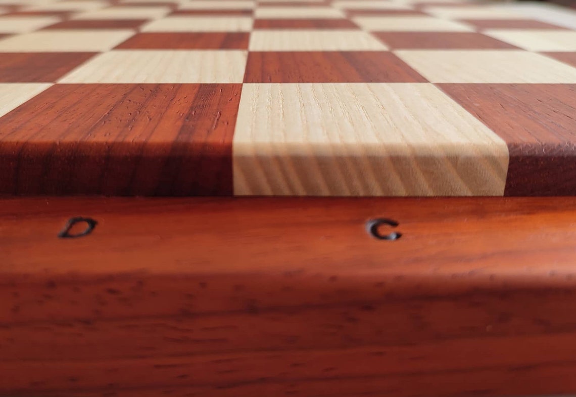 Red Chess Board With Padauk and Chestnut Hardwoods Handmade - Etsy